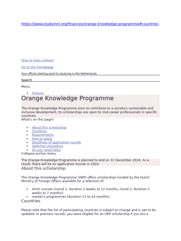 Orange Knowledge Program | PDF