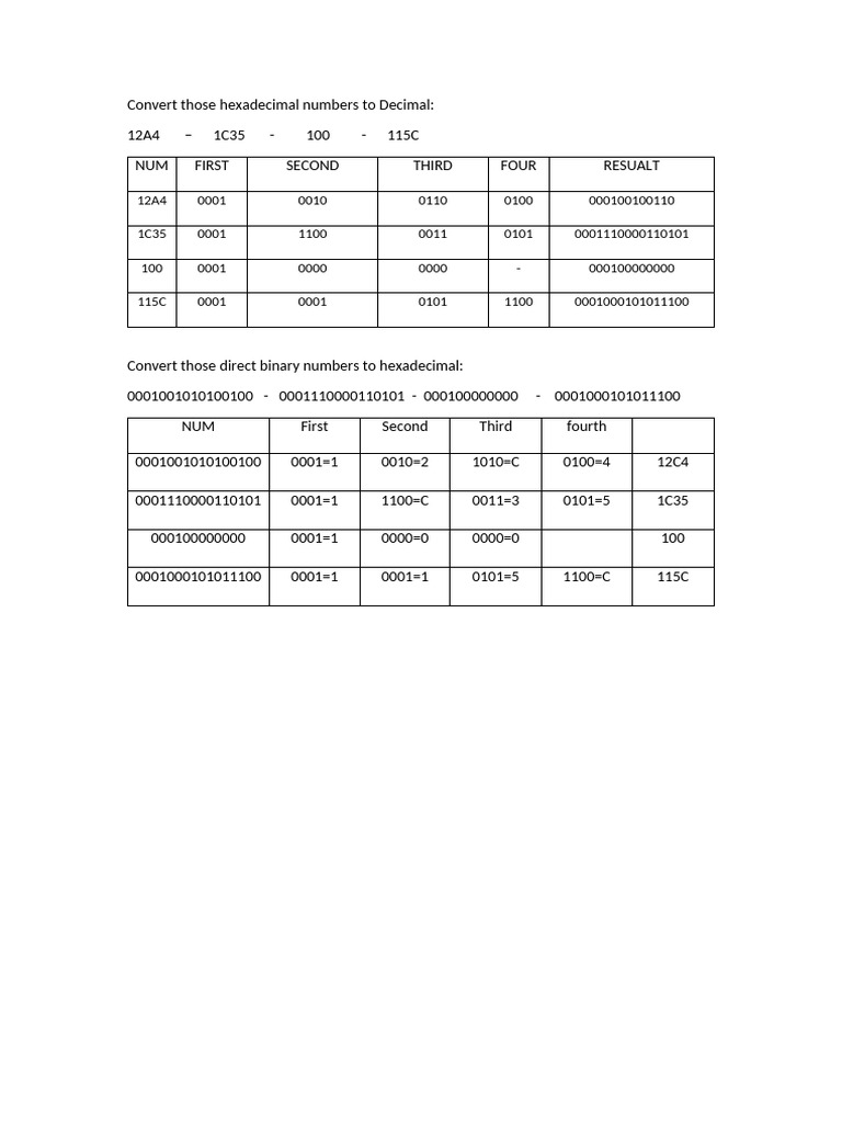 07 Convert Direct HexaDecimal To Binary | PDF