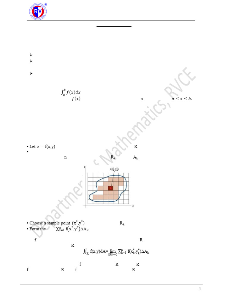 MA211CT-Multiple Integrals | PDF | Integral | Area