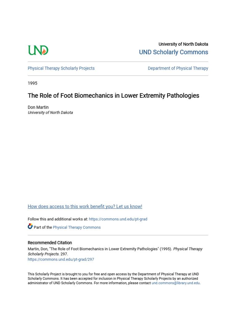 The Role of Foot Biomechanics in Lower Extremity Pathologies | PDF ...