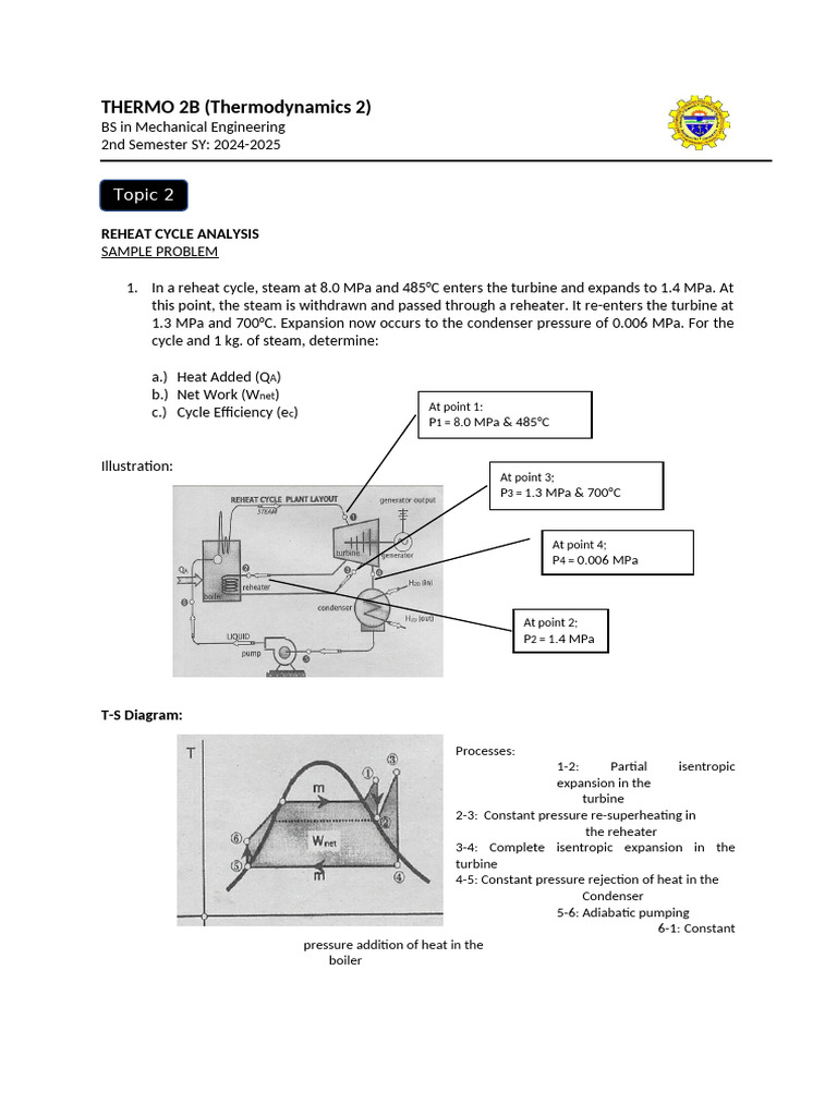 Reheat Cycle Analysis for Steam Turbines | PDF | Thermodynamics ...
