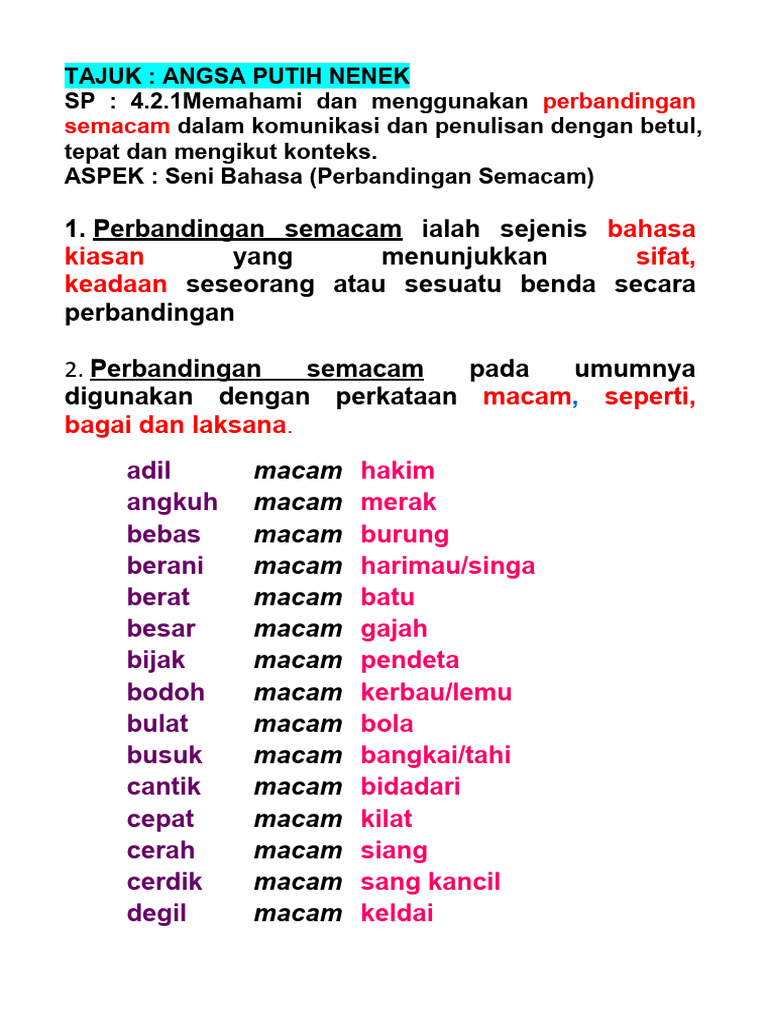 Latihan Bandingan Semacam | PDF