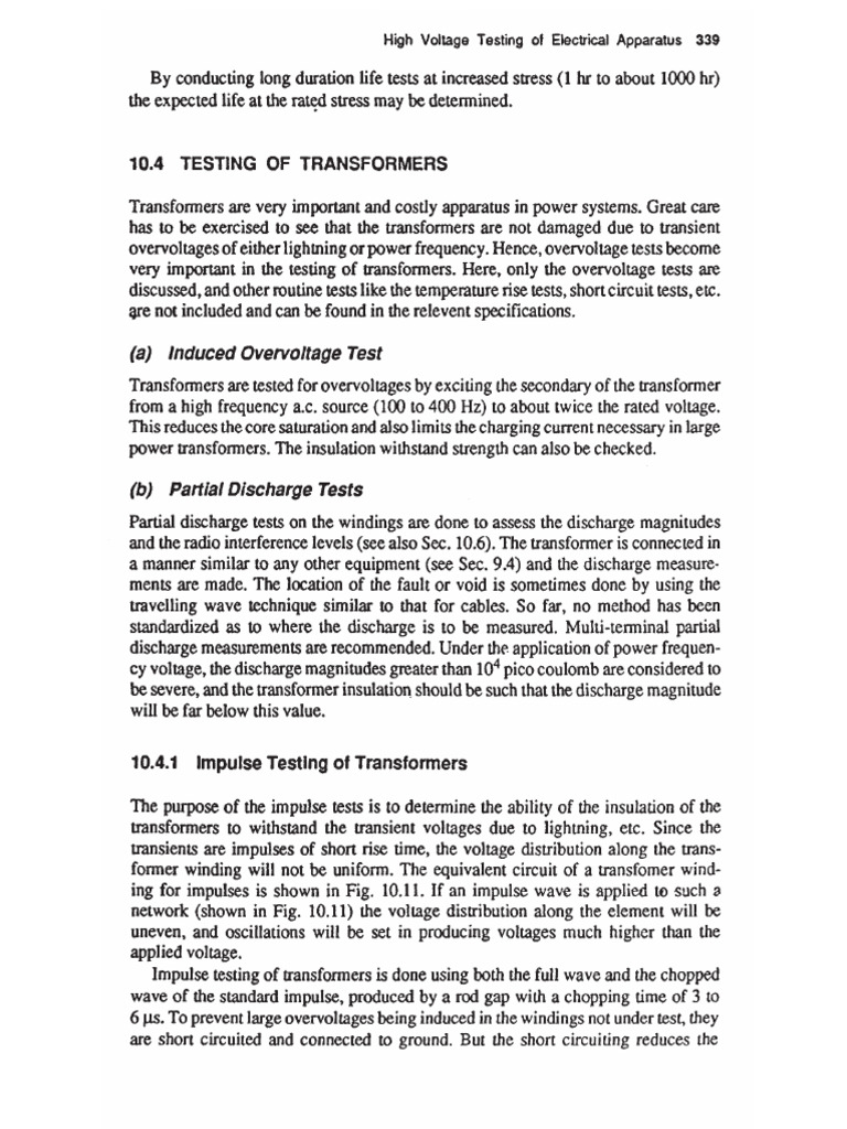 Chapter 7. Testing of Transformers-Review | PDF