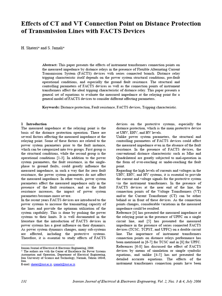 Impact of CT/VT Points on Distance Relay | PDF | Electrical Impedance ...