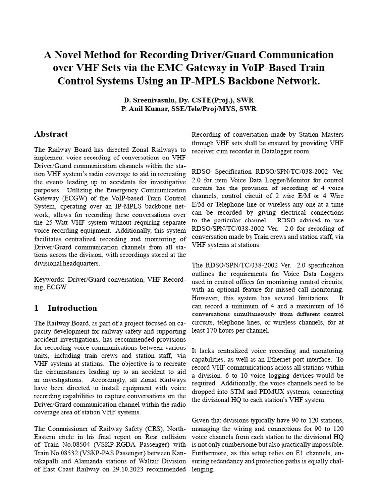 A Novel Method For Recording DriverGuard Communication Over VHF Sets Via The EMC Gateway in VoIP ...