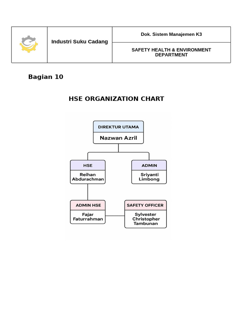 HSE ORGANIZATION CHART | PDF
