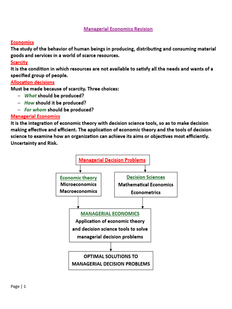 Managerial Economics Concepts Explained | PDF | Internal Rate Of Return ...
