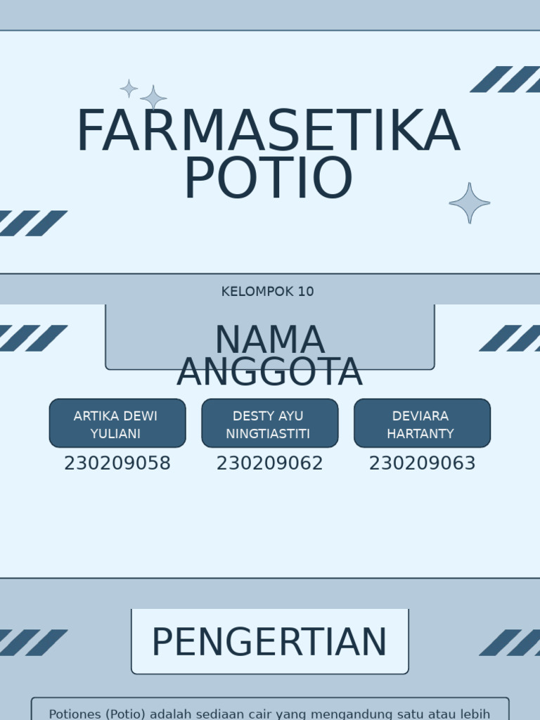 Pengertian dan Jenis Potio dalam Farmasi | PDF