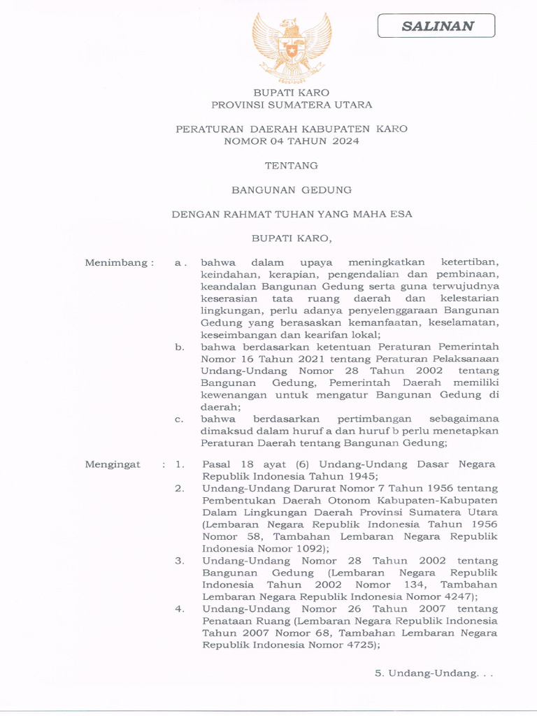 Salinan Perda 04 Tahun 2024 | PDF