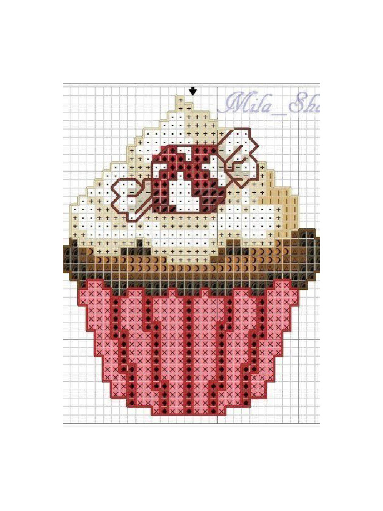 Cupcake 3 Cross Stitch Pattern | PDF