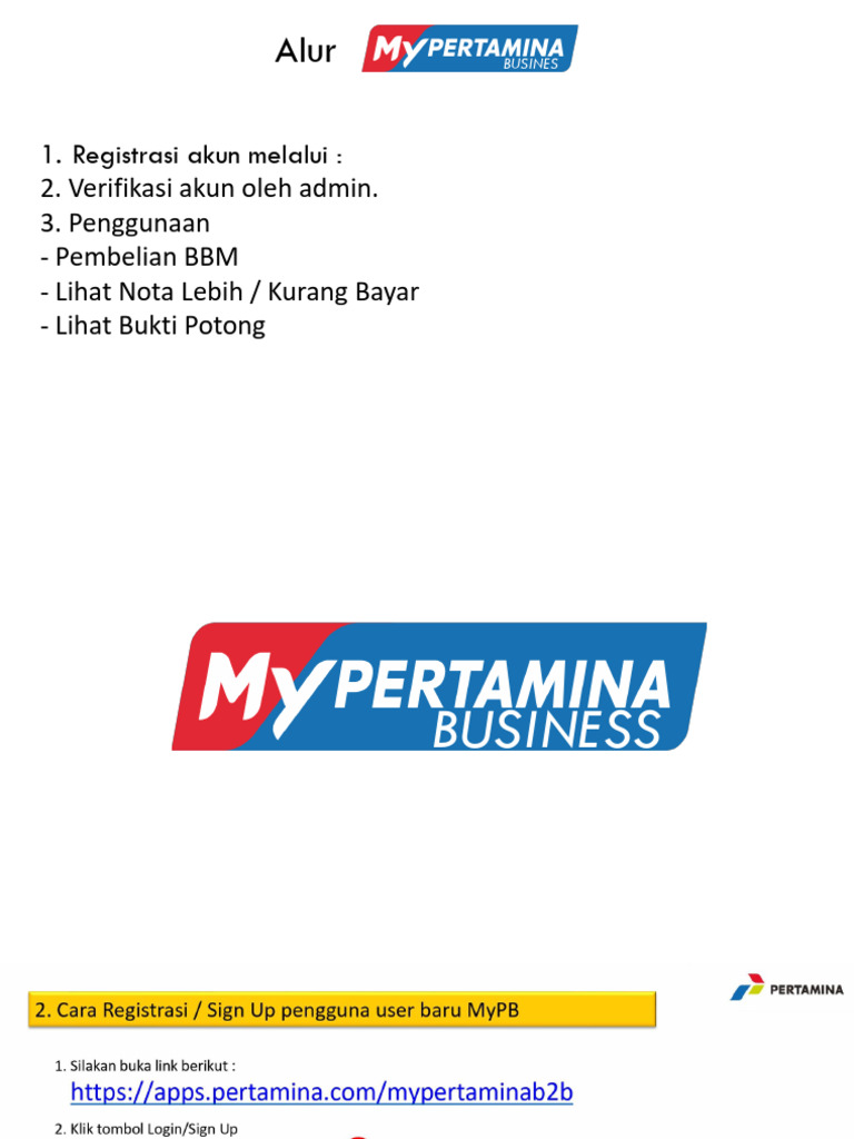 Tutorial MyPertamina For Business | PDF