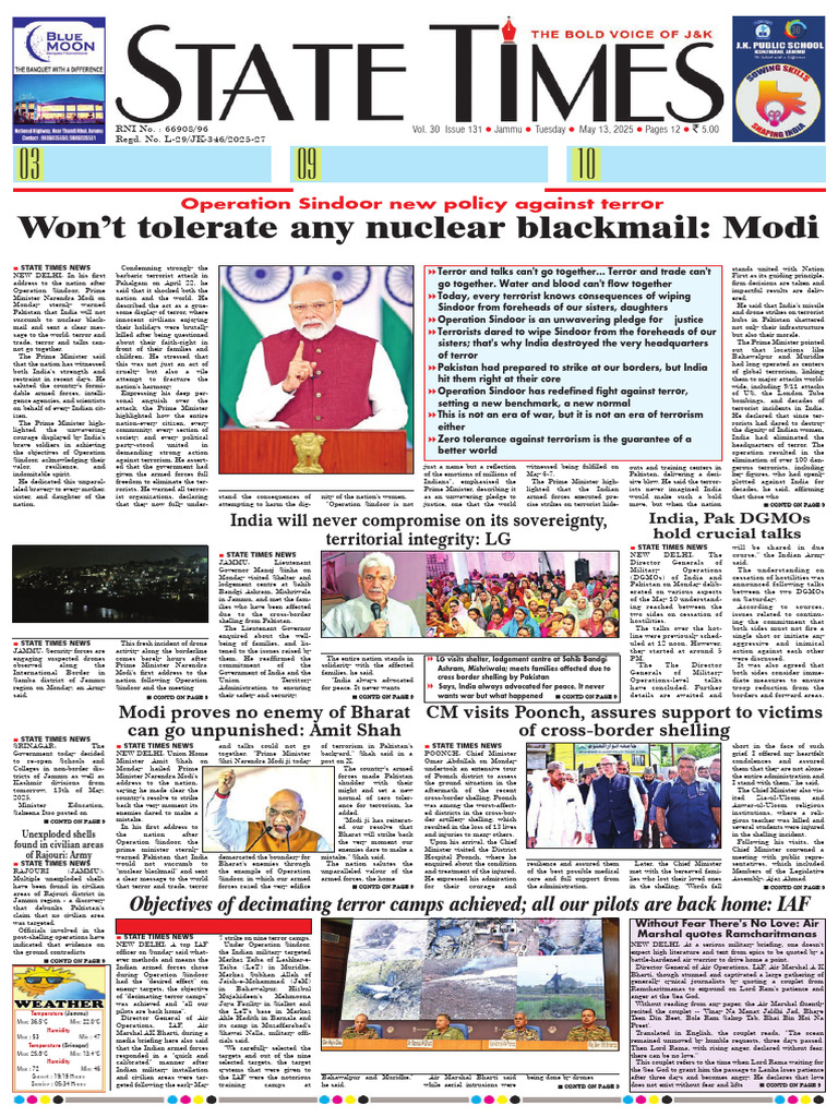 State Times E-Paper - May 13 | PDF | Narendra Modi