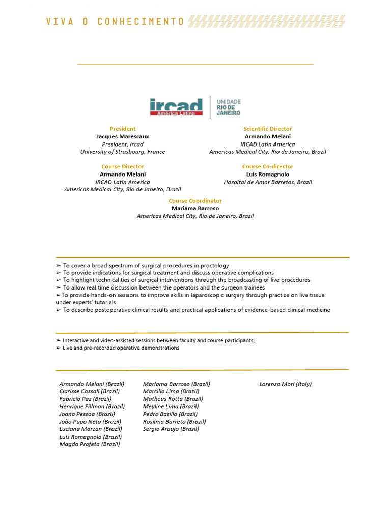 Programme Minimally Advanced Proctology For Orificial Surgeries 2025 ...