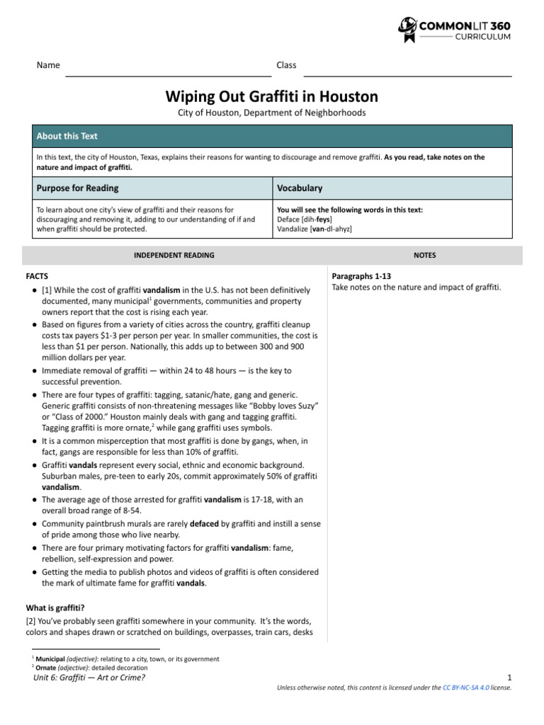 9G Unit 6 Wiping Out Graffiti in Houston STUDENT COPY Ed1.0 - Google ...
