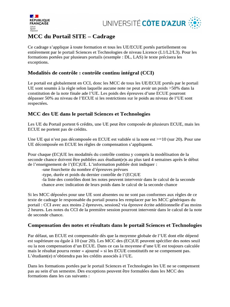 Cadrage des MCC pour UE/ECUE | PDF | Union européenne