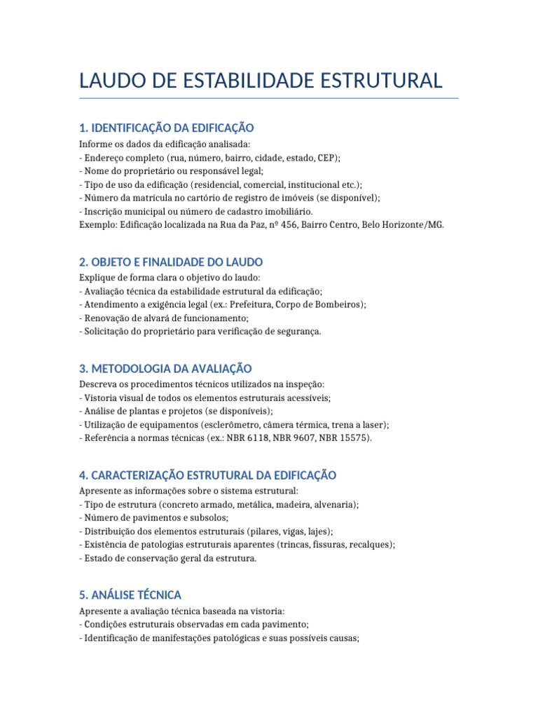 Laudo de Estabilidade Estrutural | PDF