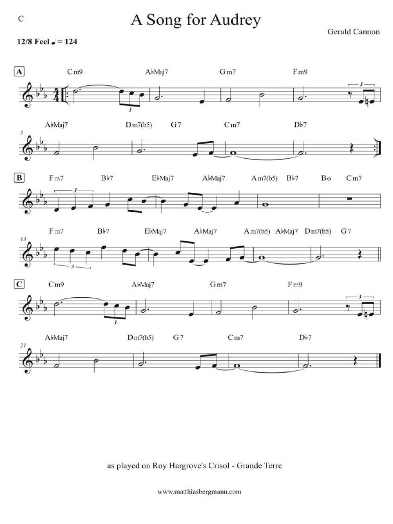 A Song For Audrey - Roy Hargrove | PDF