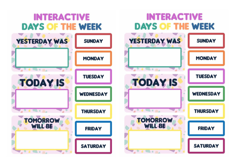 Interactive Days of The Week Olfa | PDF