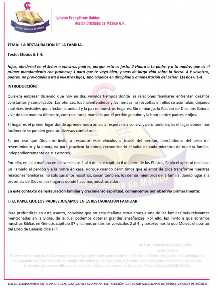Restauración Familiar según la Biblia | PDF | Noé | Jamón (Hijo De Noé)