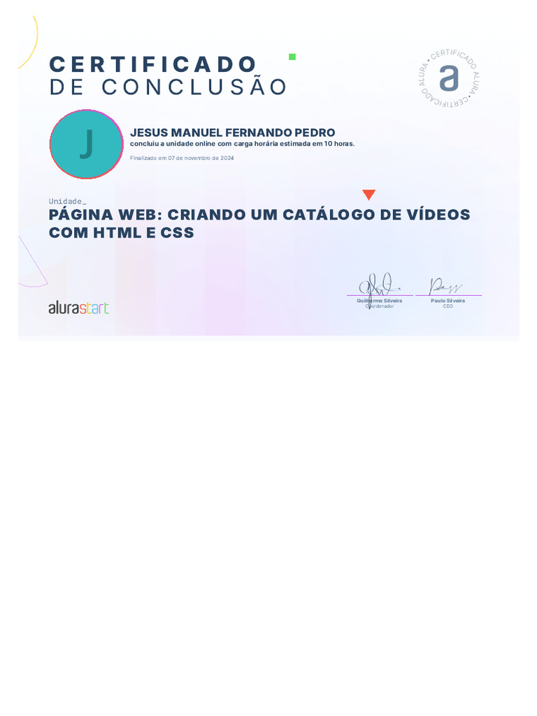 JESUS MANUEL FERNANDO PEDRO - Unidade Página Web_ Criando Um Catálogo de Vídeos Com HTML e CSS ...
