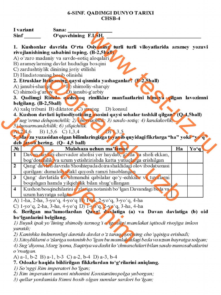 6-Sinf Tarix Original | PDF