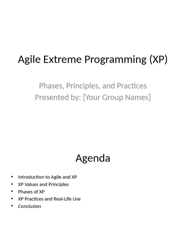 Agile XP Presentation | PDF | Agile Software Development | Software ...