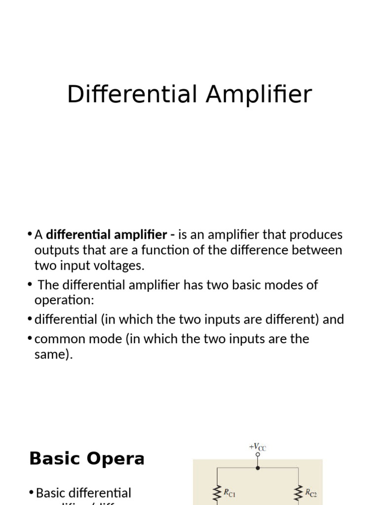 Lec 10 Differential Amplifier | PDF