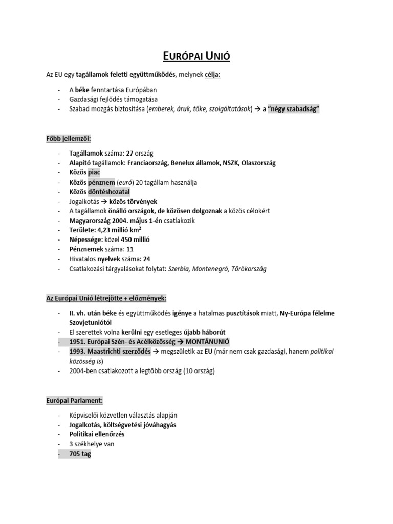 Európai Unió | PDF