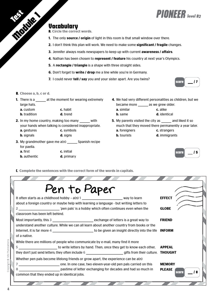 Pioneer Test Module 1 | PDF