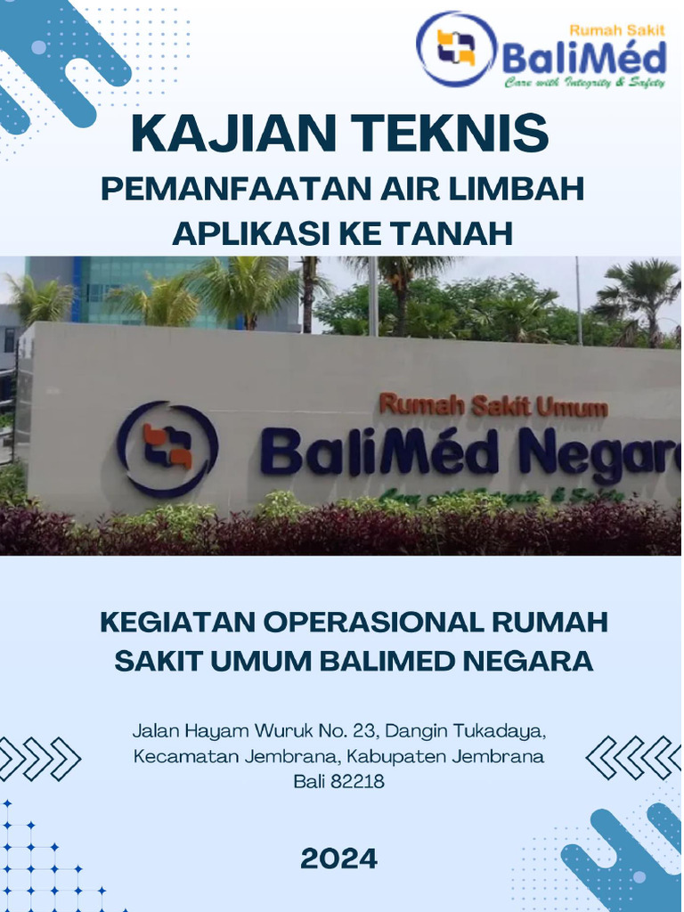 Dokumen Kajian Teknis Rsu Balimed Negara (Perbaikan 28 April 2025) | PDF
