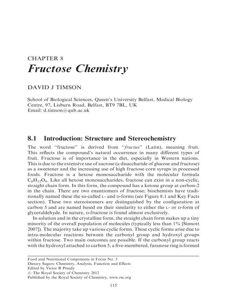 Fructose Chemistry: Structure and Reactions | PDF | Fructose | Organic ...