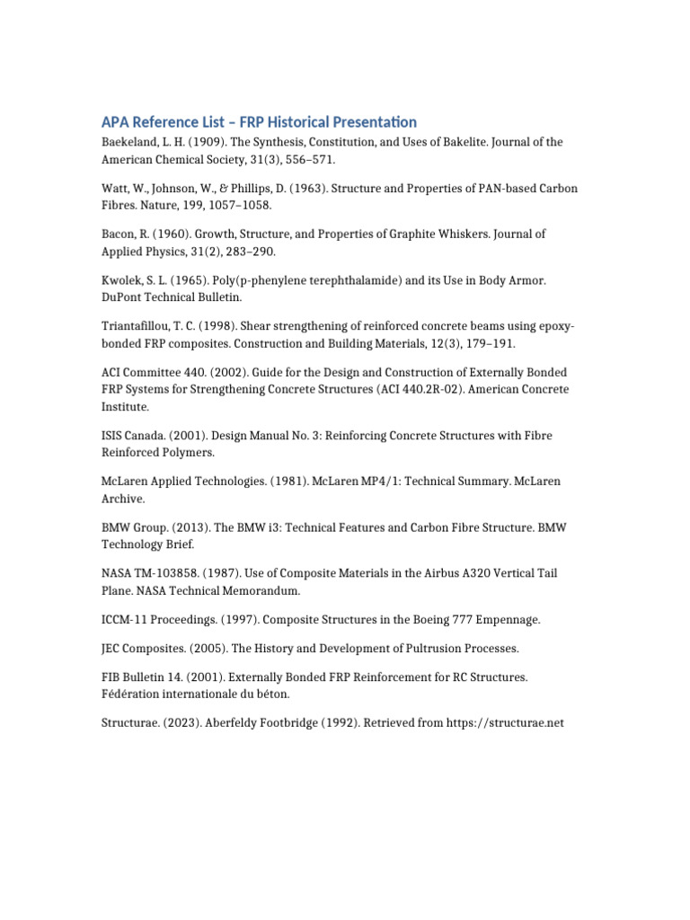FRP APA References | PDF