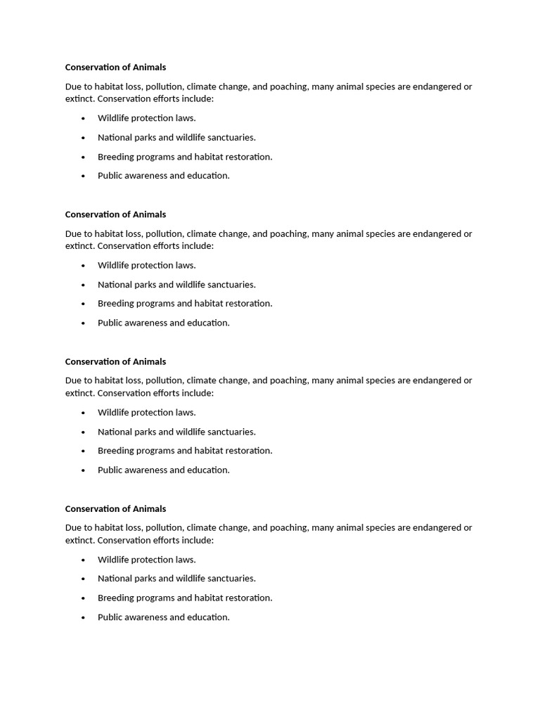 Conservation of Animals | PDF