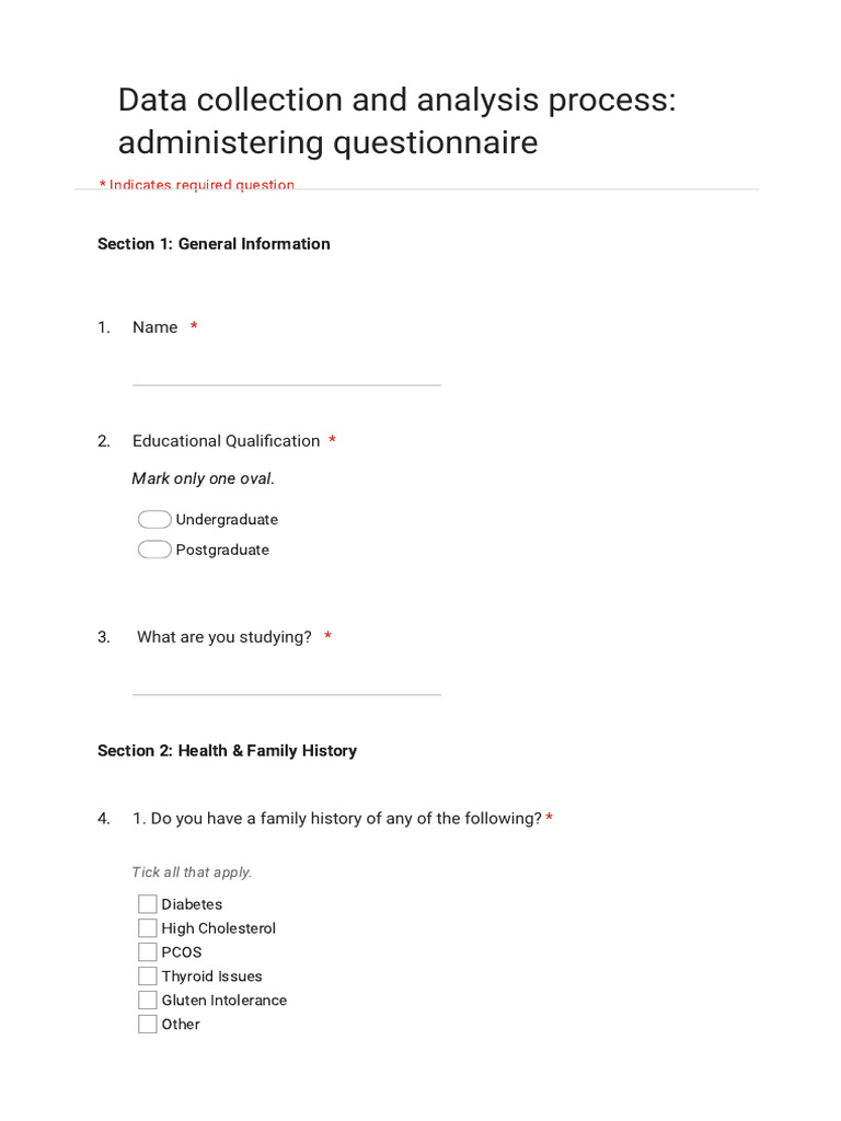 Data Collection and Analysis Process - Administering Questionnaire ...