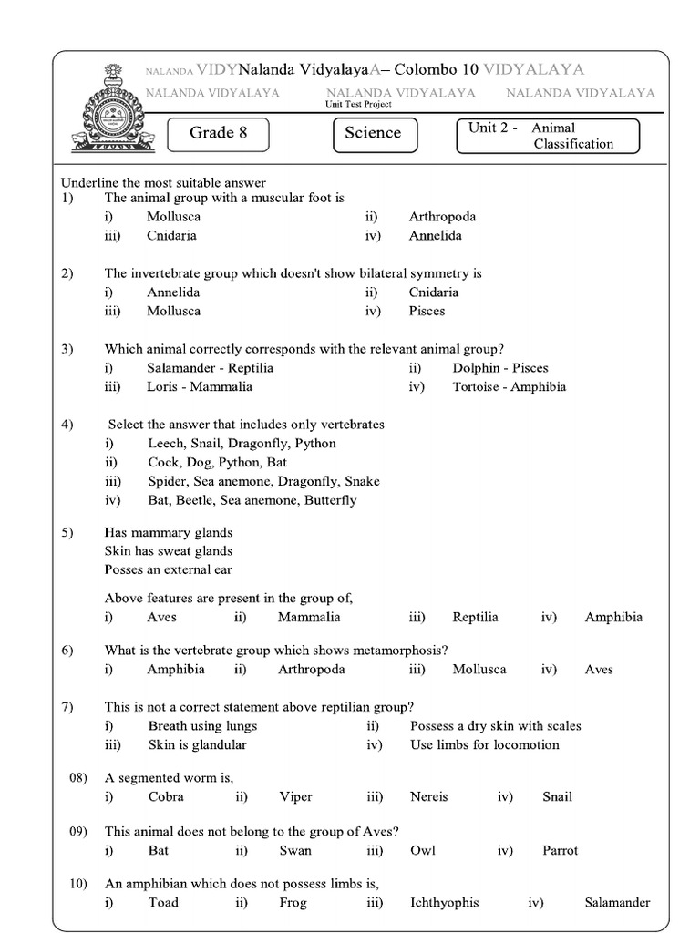 Science Lesson 02 Test | PDF