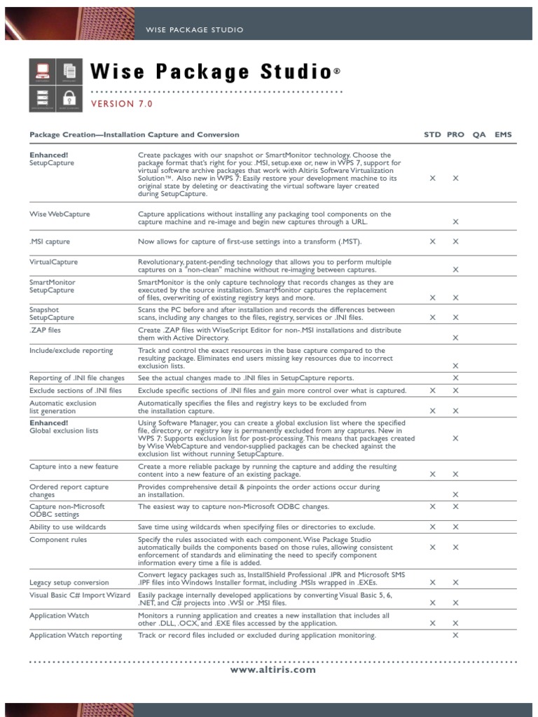 Wise Package Studio: Package Creation-Installation Capture and ...