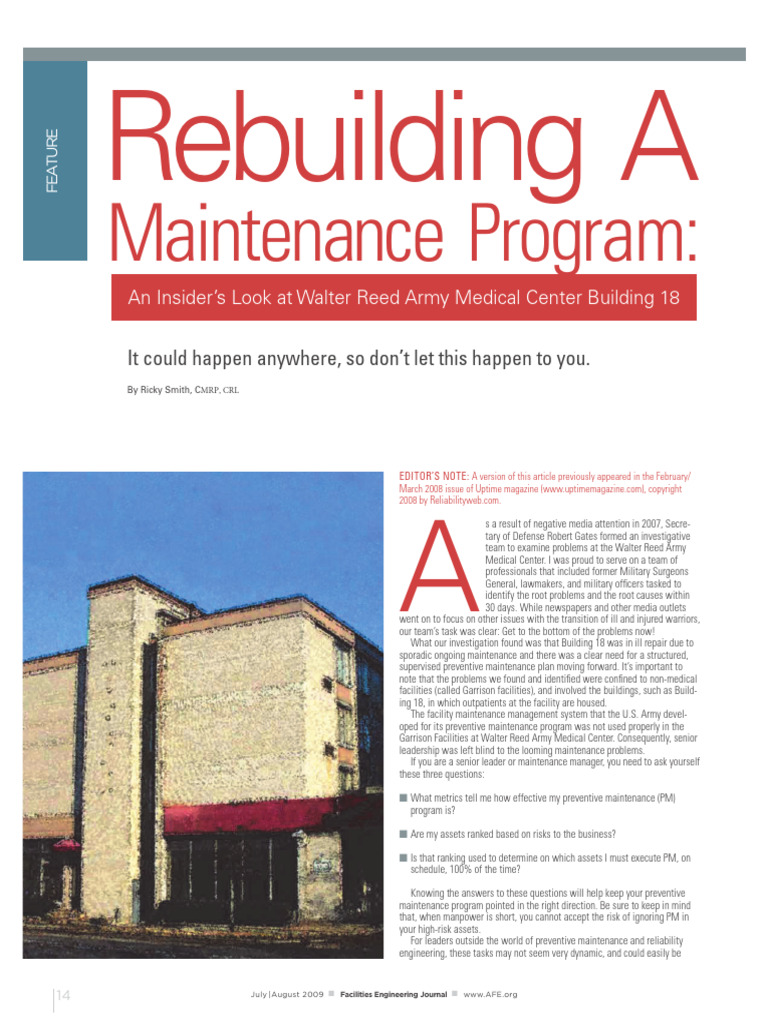Rebuilding A Maintenance Program | PDF | Reliability Engineering | Risk