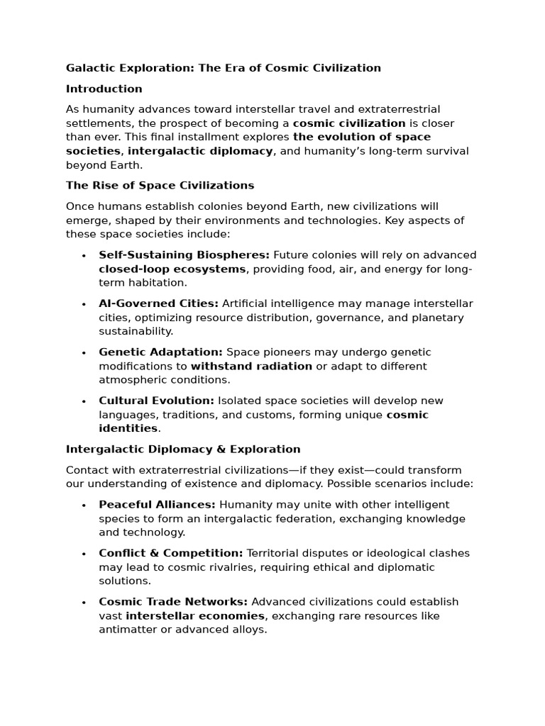 Galactic Exploration The Era of Cosmic Civilization Part 3 | PDF ...