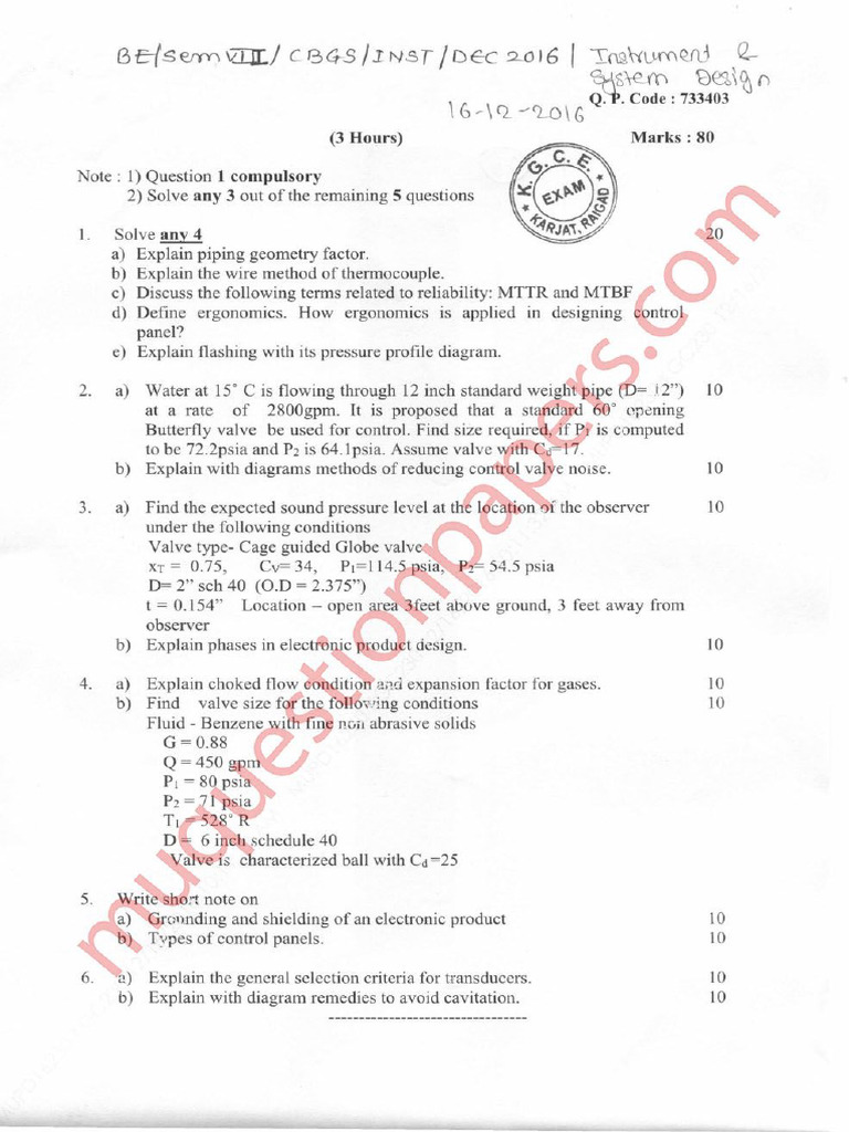 Be-Instrumentation Sem8 Isd Dec16 | PDF