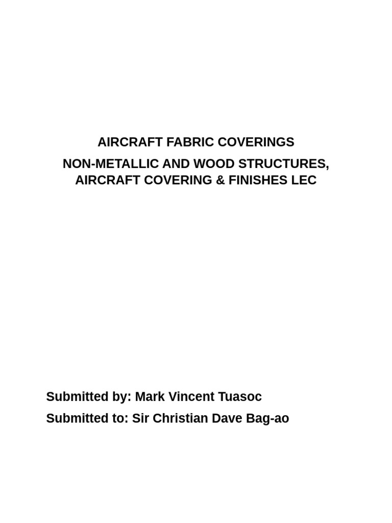 AIRCRAFT FABRIC COVERINGS | PDF | Textiles | Yarn