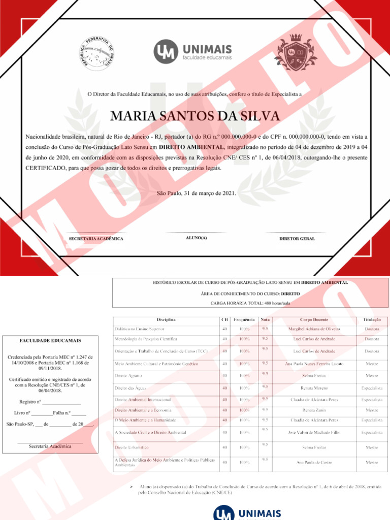 Modelo Certificado | PDF