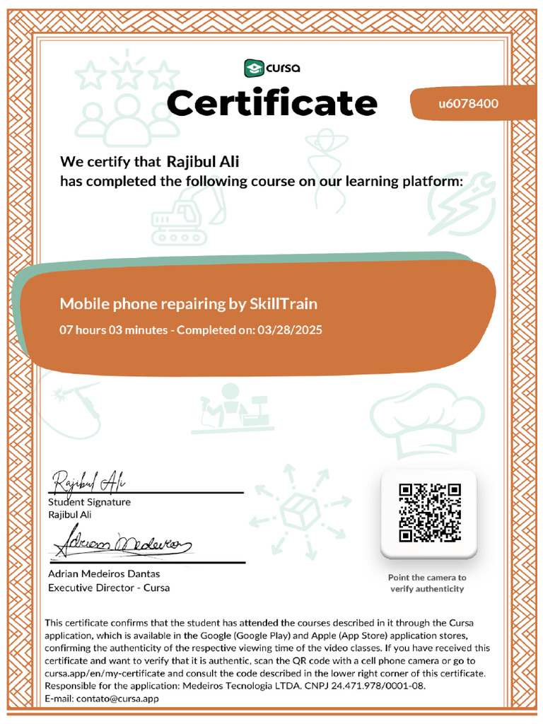 Certificate - Mobile Repairing | PDF