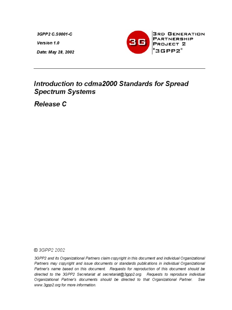 Introduction To Cdma2000 Standards For Spread Spectrum Systems Release C | PDF
