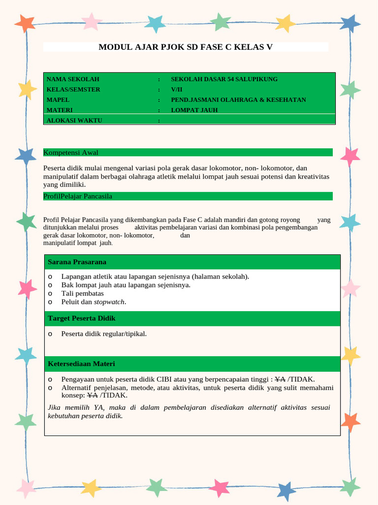 07 Modul Ajar Lompat Jauh - 27 - 07 - 2021 | PDF