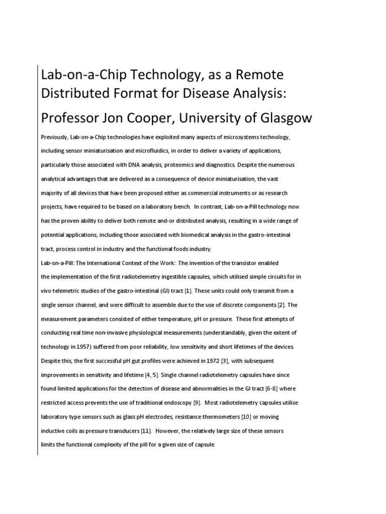 Microelectronic Pill | PDF | Sensor | Electronic Circuits