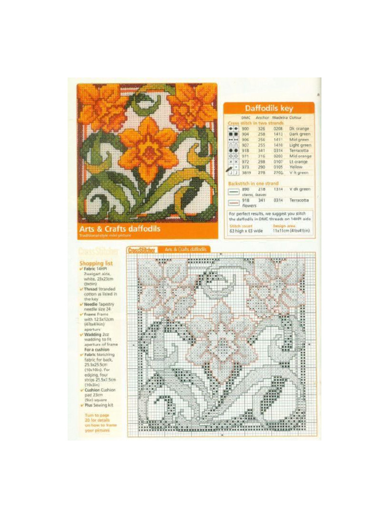 Daffodils Cross Stitch Pattern | PDF