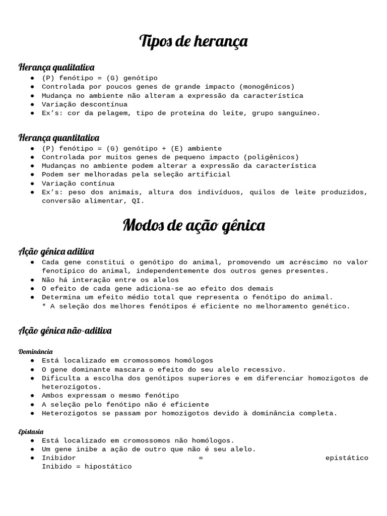Tipos de Herança: Qualitativa e Quantitativa | PDF | Genótipo | Alelo
