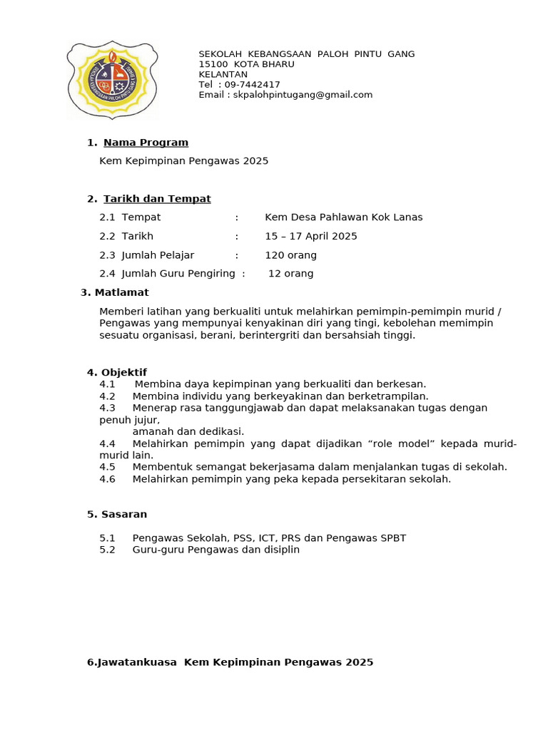 Kertas Kerja Kem Kepimpinan 2025 | PDF