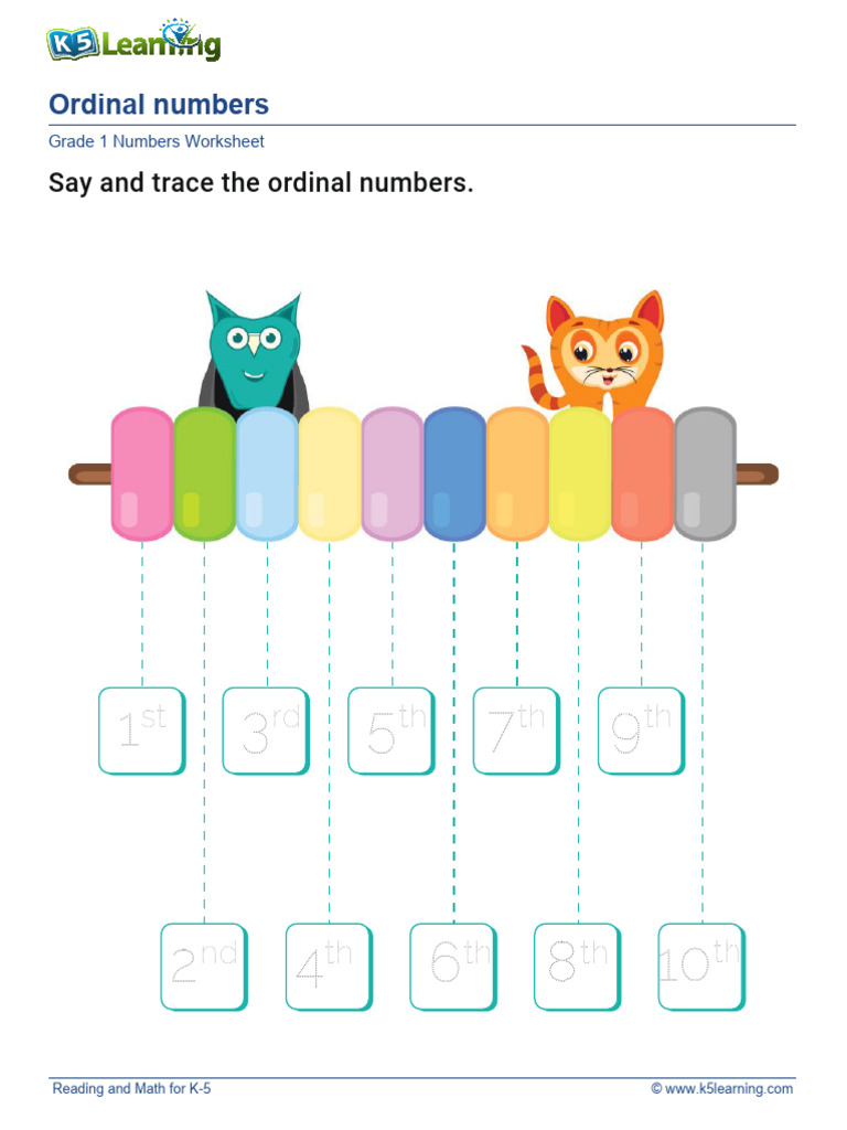 Grade 1 Ordinal Numbers A | PDF