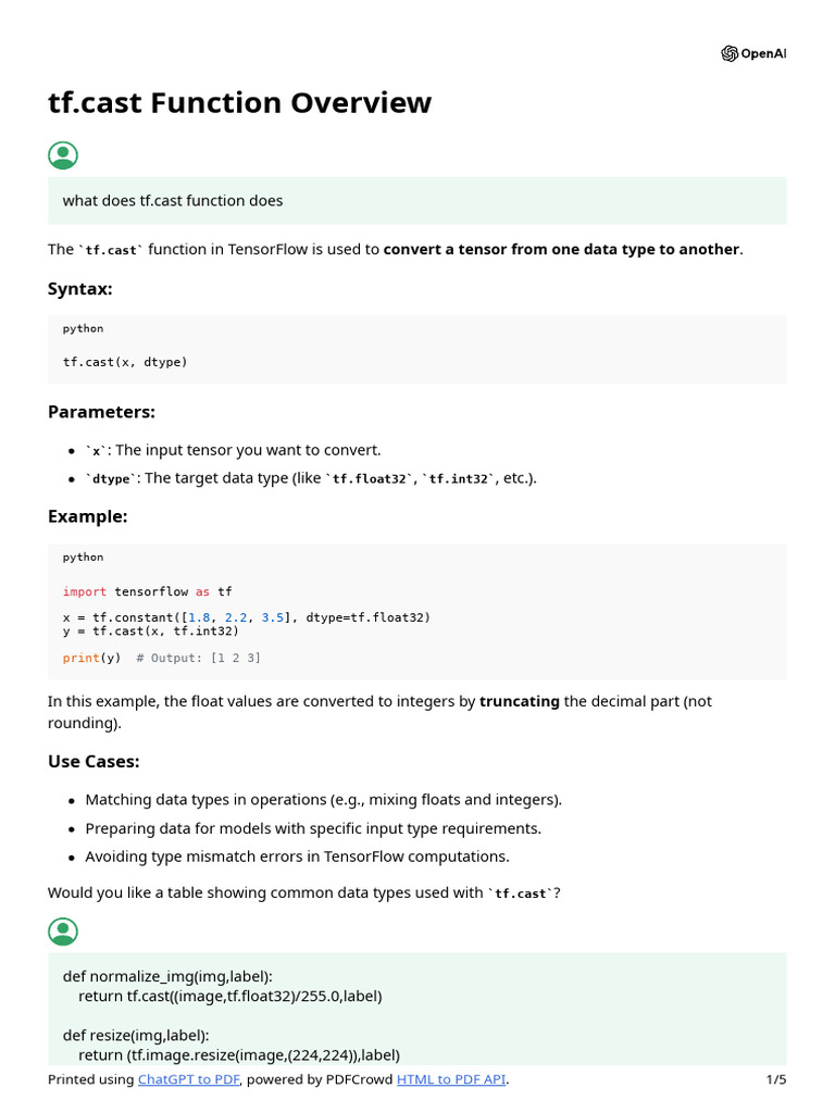 TF - Cast Function Overview | PDF | Boolean Data Type | Data Type